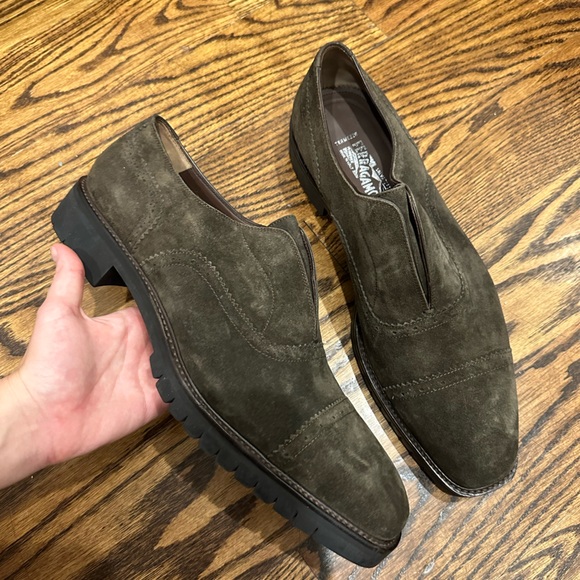 Salvatore Ferragamo | Shoes | Salvatore Ferragamo Mens Suede Balmont Oxford Slip On Shoes Size 2 ...